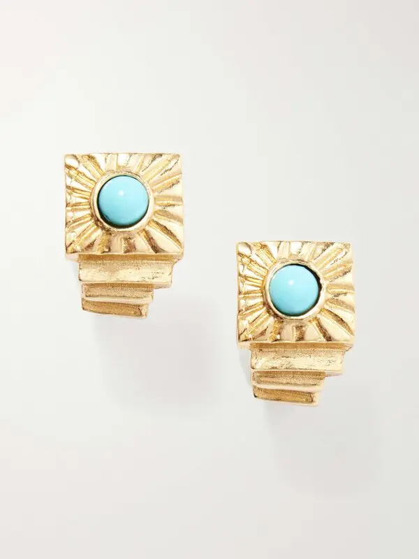 PAOLA SIGHINOLFI Kabala 18-karat -plated Pewter Turquoise Ring - Gold