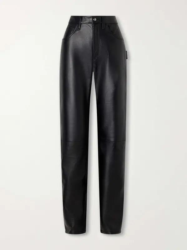 Altuzarra Mills Leather Straight-leg Pants