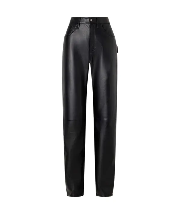 Altuzarra Mills Leather Straight-leg Pants - Black