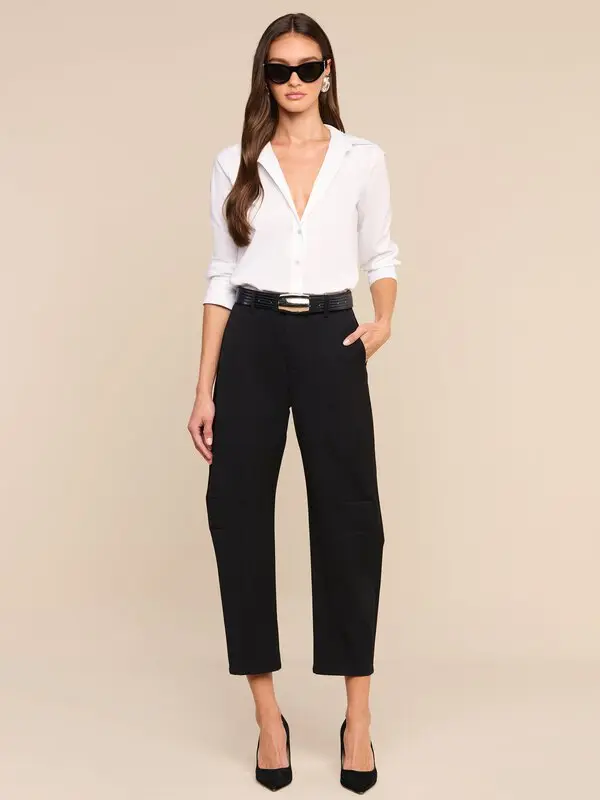 L'Agence Colby Barrel-leg Trousers - Black