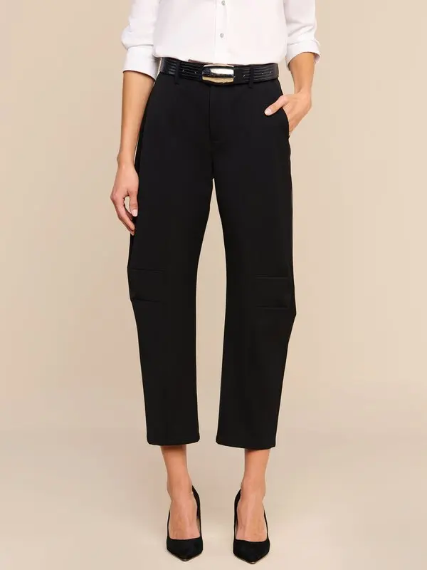 L'Agence Colby Barrel-leg Trousers - Black