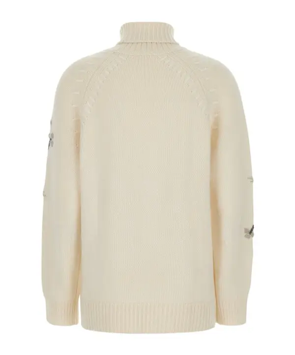 P.a.r.o.s.h Floral Embroidered High Neck Knitted Sweater