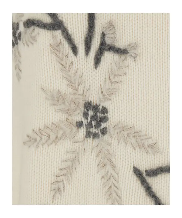 P.a.r.o.s.h Floral Embroidered High Neck Knitted Sweater