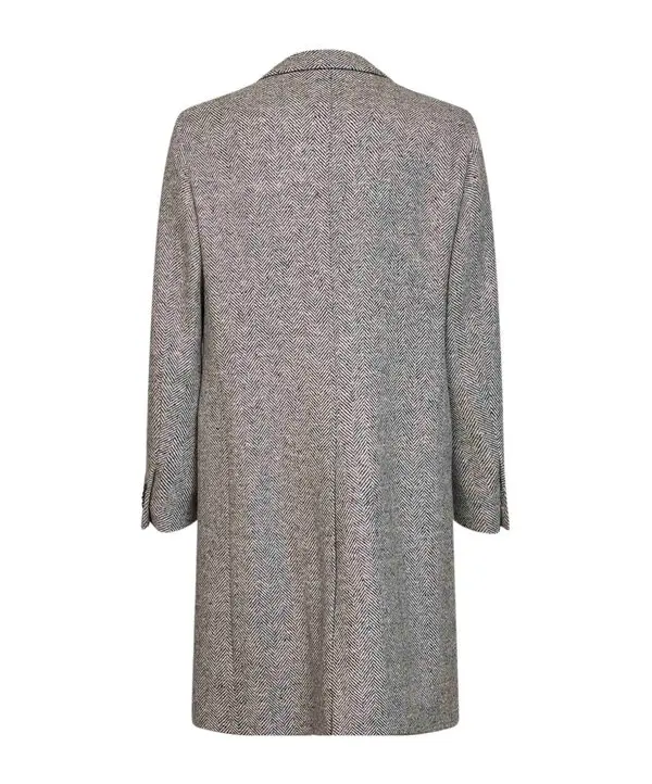 LARDINI Single-breasted Herringbone Coat