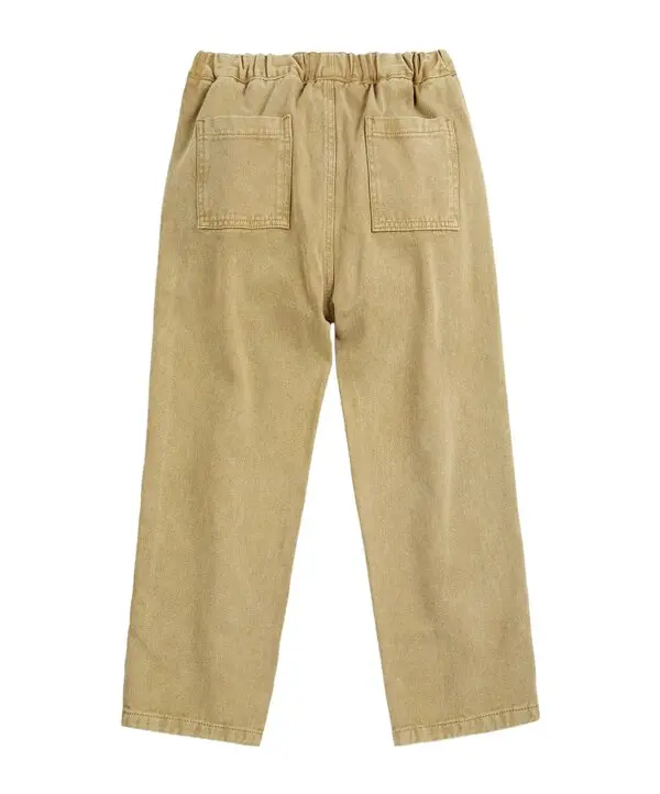 BOBO CHOSES Twill Pants With Embroidered Logo Detail - Khaki