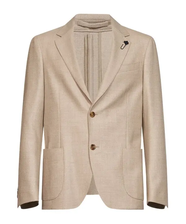 LARDINI Single-breasted Patch Pocket Blazer