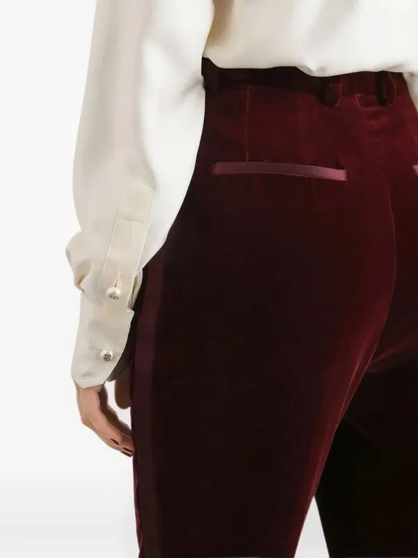 Dolce & Gabbana Tailored Velvet Trousers With Belt Loops - Brown