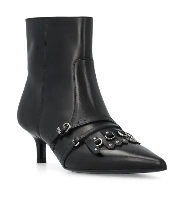 Pinko Buckled Pointed-toe Ankle Boots