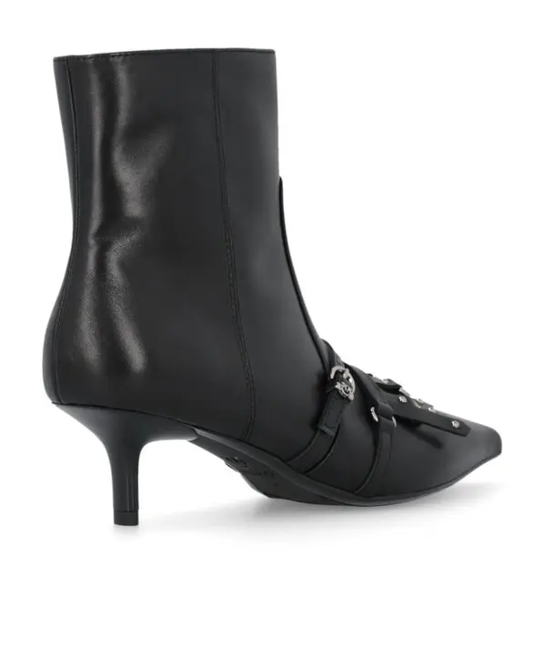 Pinko Buckled Pointed-toe Ankle Boots