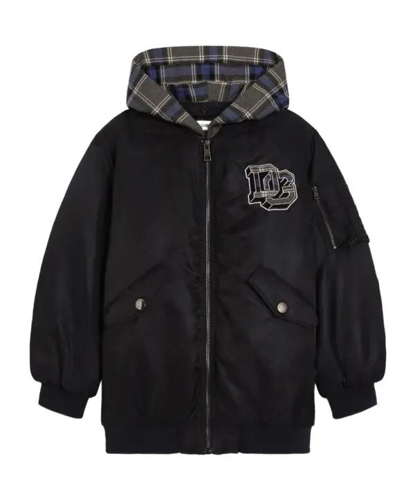 Dolce & Gabbana Twill Bomber Jacket With Logo