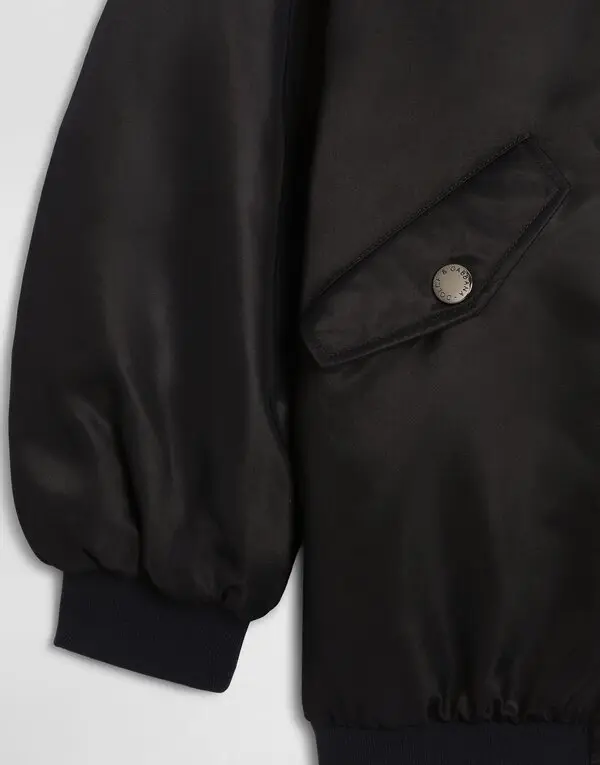 Dolce & Gabbana Twill Bomber Jacket With Logo