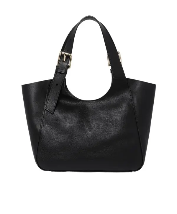 Furla Small Dora Buckle-detail Leather Tote Bag - Black