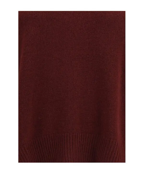 ALLUDE Ribbed-hem Crewneck Sweater - Red