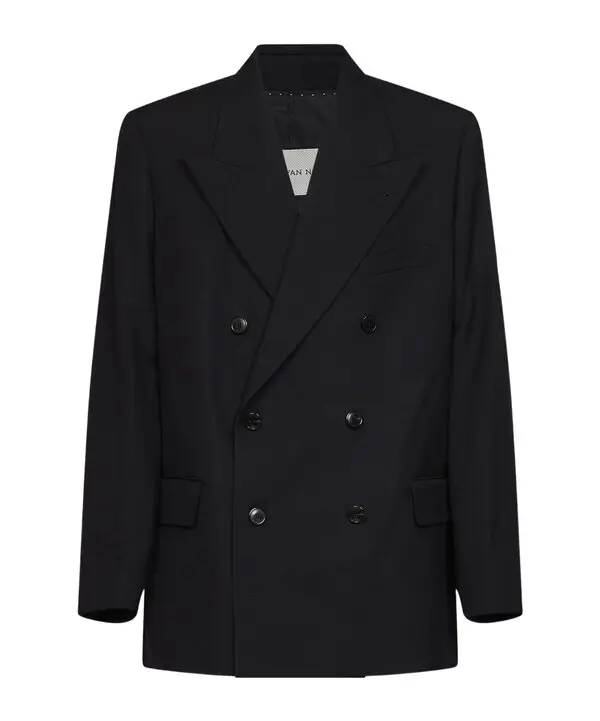 Dries Van Noten Wool Canvas Double-breasted Jacket