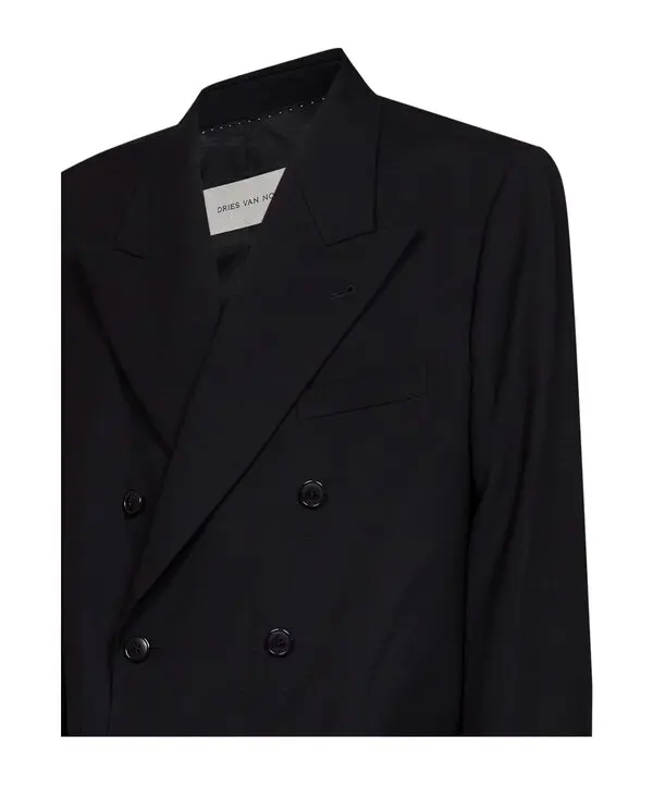 Dries Van Noten Wool Canvas Double-breasted Jacket