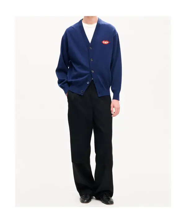 Kenzo Loves" Embroidered V-neck Cardigan In Wool Cotton