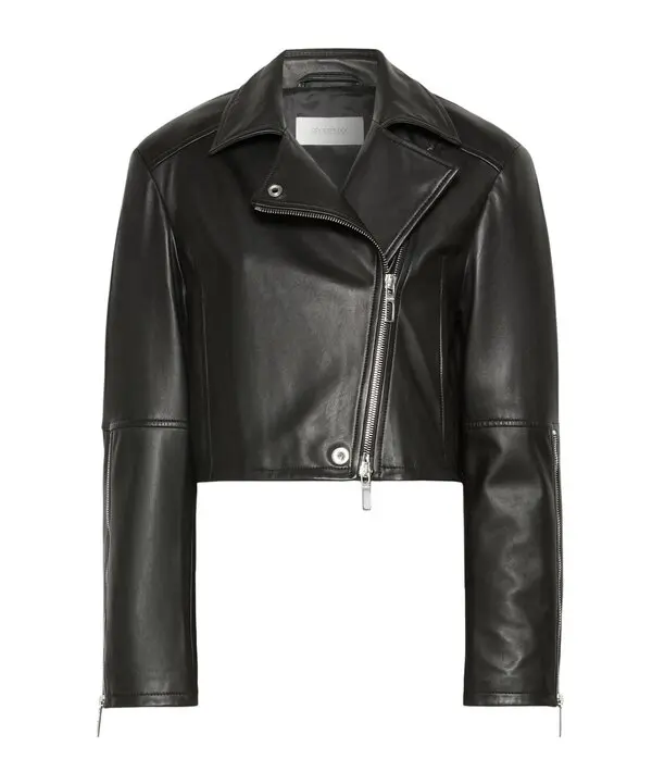 Sportmax Long-sleeved Leather Jacket