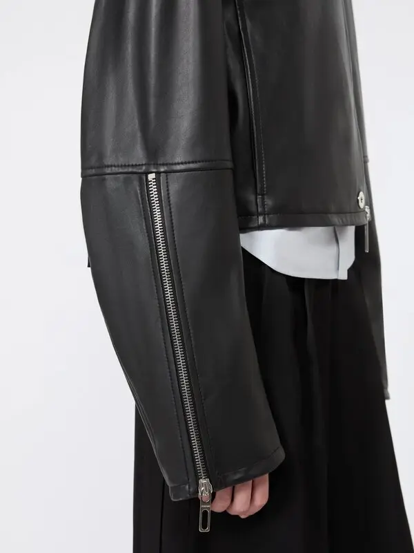 Sportmax Long-sleeved Leather Jacket