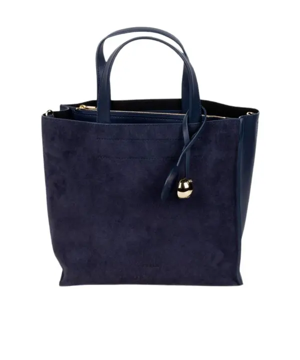 Furla Structured Suede Tote Bag - Black