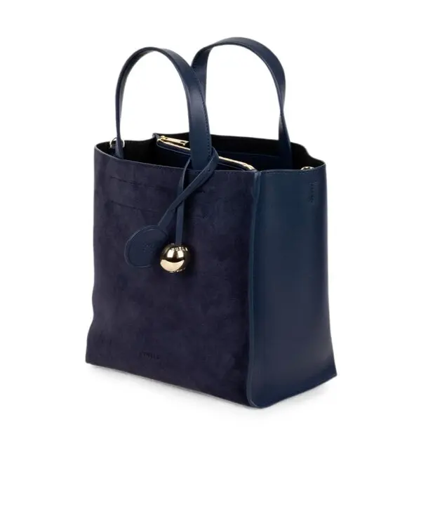 Furla Structured Suede Tote Bag - Black