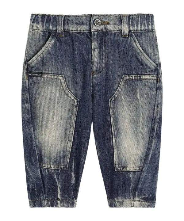 Dolce & Gabbana Denim Trousers With Emblematic Detailing