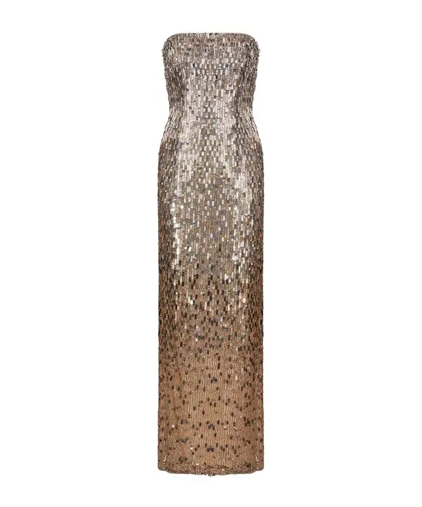 Jenny Packham Embellished Off-the-shoulder Maxi Dress
