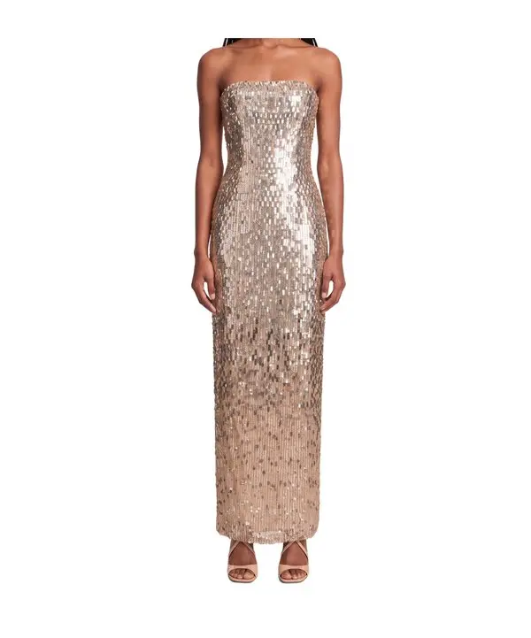 Jenny Packham Embellished Off-the-shoulder Maxi Dress