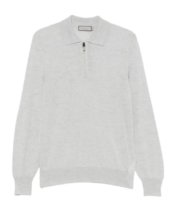 Canali Quarter-zip Knitted Polo Shirt
