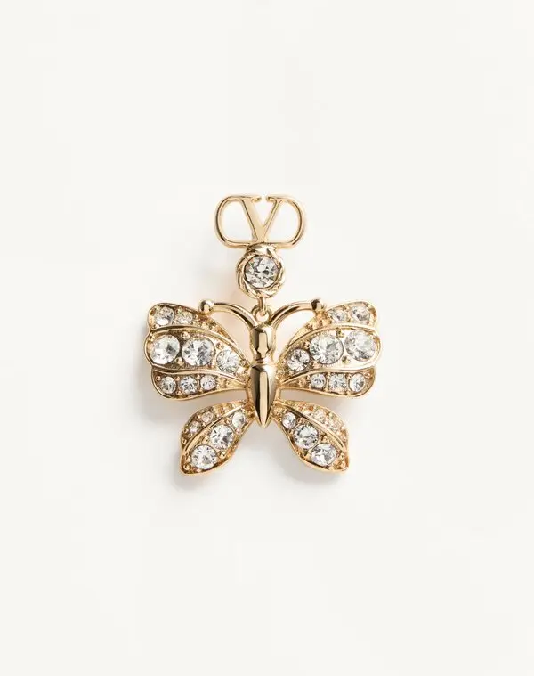 Valentino Garavani Flutterby Earrings In Metal And Swarovski Crystals