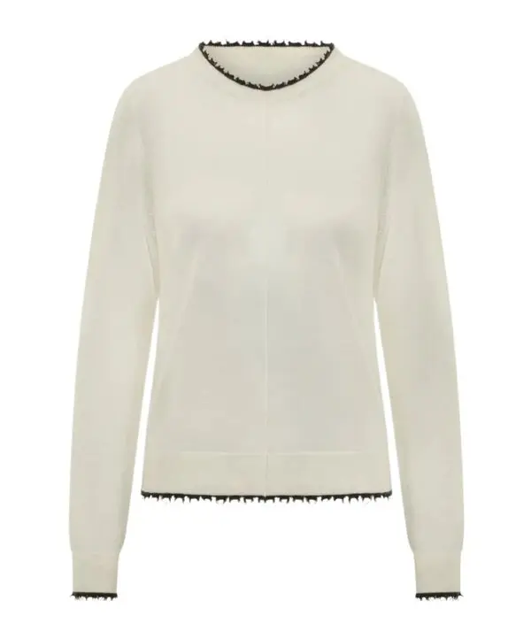 Pinko Distressed Long Sleeved Top - White