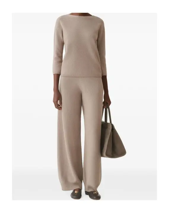 Fabiana Filippi Platinum Lurex Wide Leg Trousers