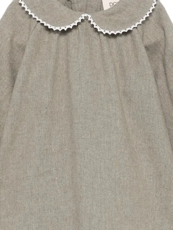 DOUUOD Crochet-trim Ruffled-cuff Dress