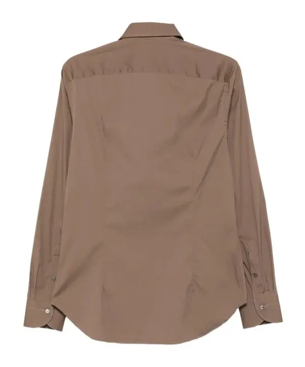 Canali Spread-collar Long-sleeve Shirt