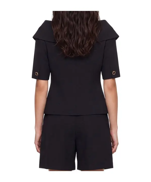 Alessandra Rich Crepe Off-shoulder Jacket