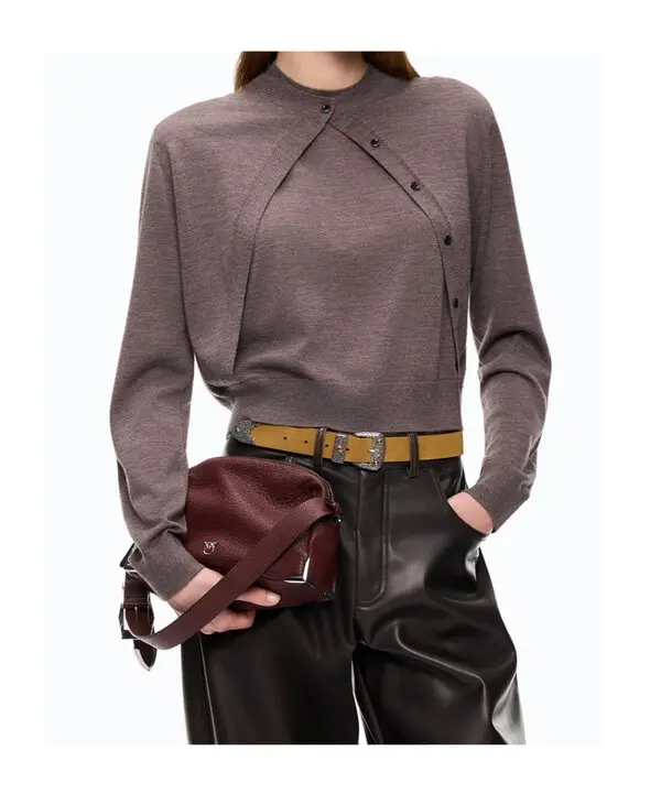 Pinko Asymmetric Button-fastening Sweater - Black