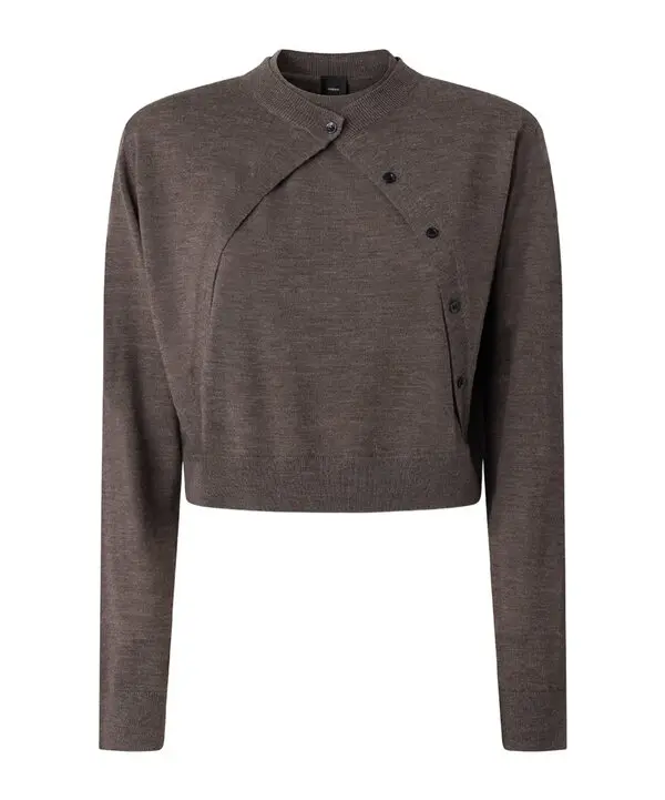 Pinko Asymmetric Button-fastening Sweater - Brown
