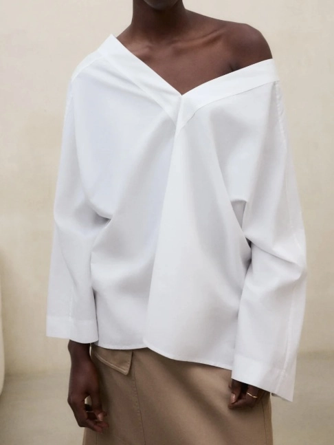 ECOALF V-neck Shirt With Side Slits