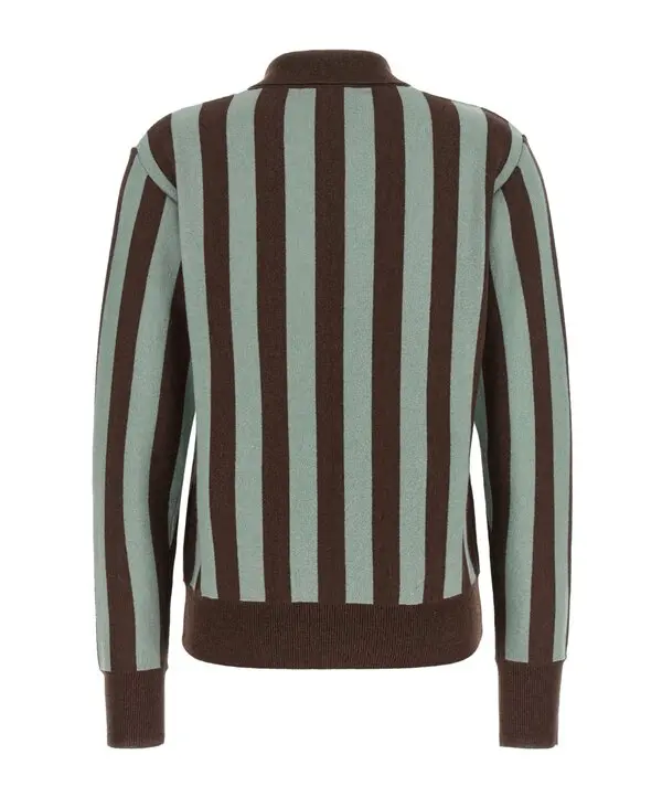Alberto Biani Striped Knit Polo Shirt