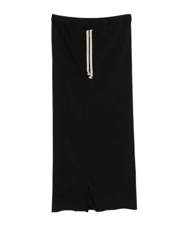 Rick Owens Drawstring-fastening Front-slit Midi Skirt - Black
