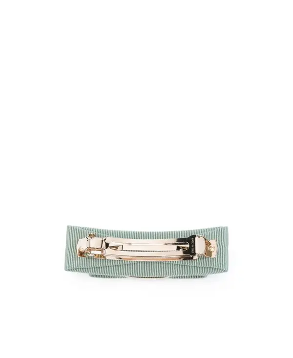FERRAGAMO Logo Bow Barrette - Green