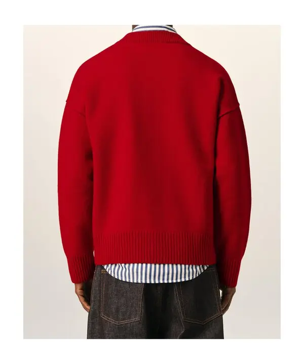 AMI Paris De Coeur Crewneck Cardigan