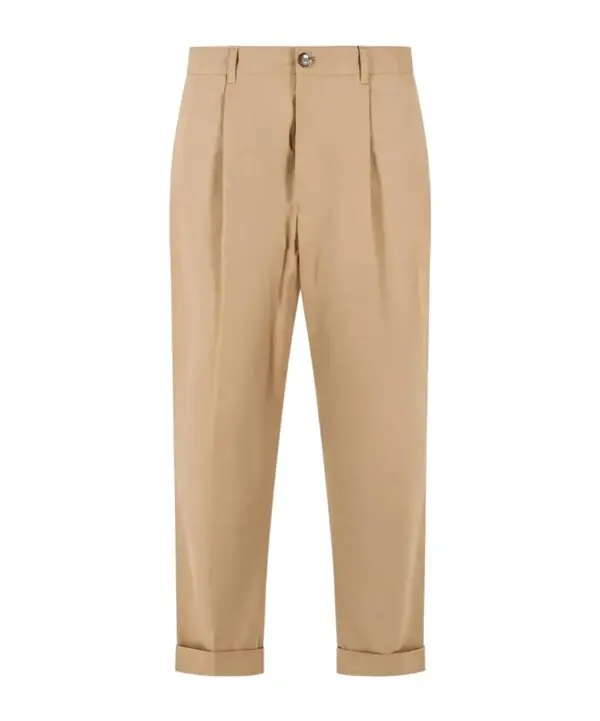 AMI Paris Pleated Straight Leg Trousers