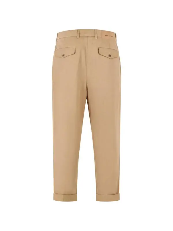 AMI Paris Pleated Straight Leg Trousers