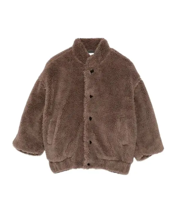 DOUUOD Teddy-texture Press-stud Jacket
