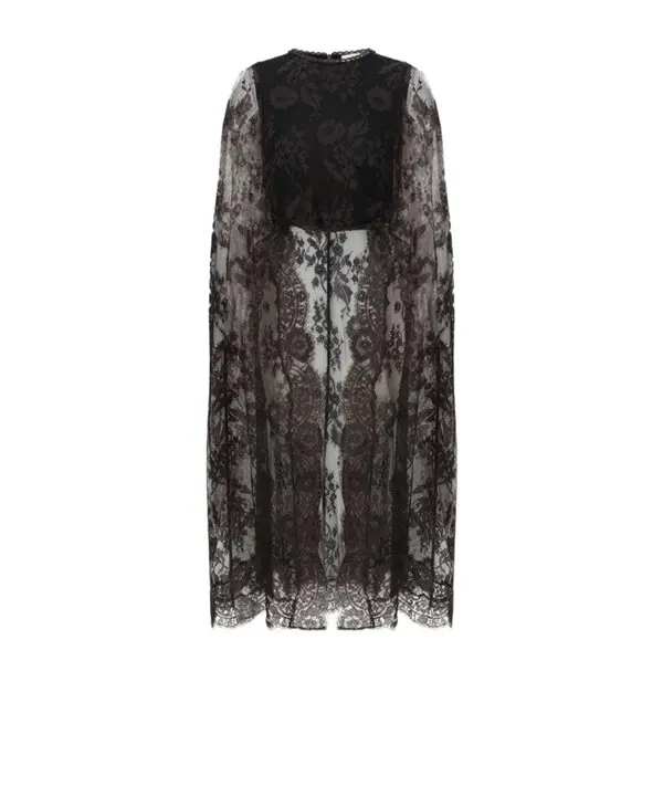 Zimmermann Valiant Lace Caped Top - Black
