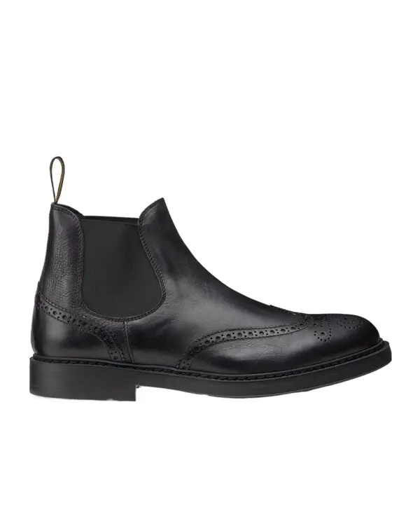 DOUCAL'S Perforated Leather Ankle Boots