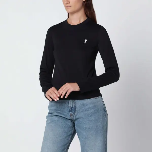 AMI Paris De Coeur Long-sleeve T-shirt - Black