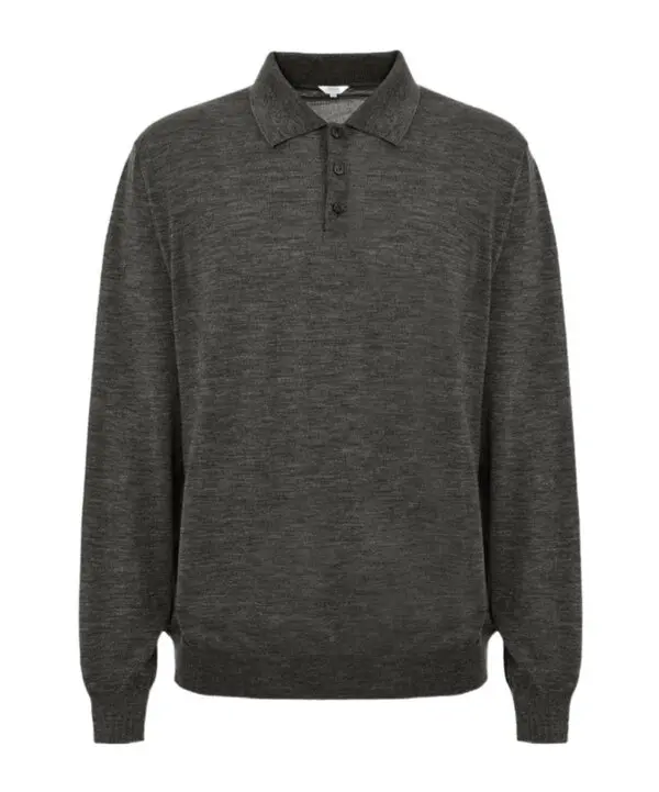 Malo Long-sleeve Polo Shirt - Slate Grey