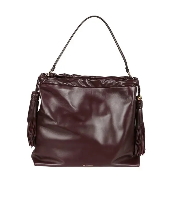 Etro Large Leather Kalispera Bag With Tassels