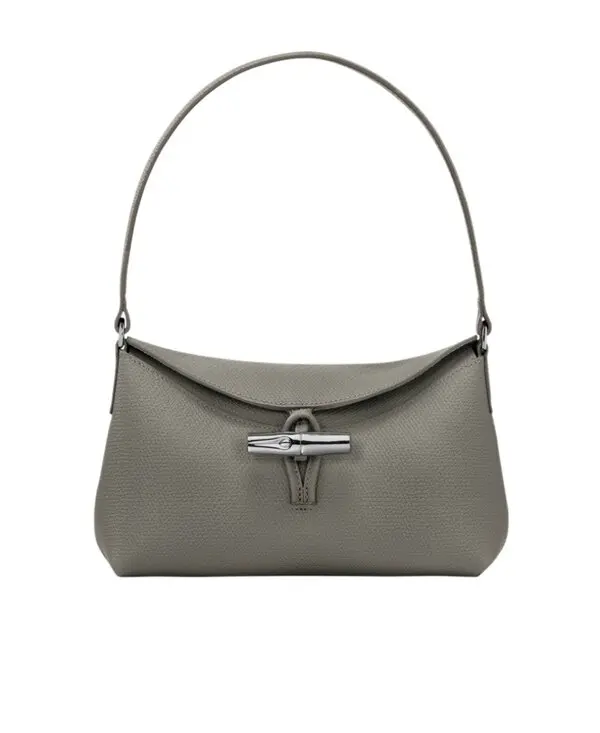 Longchamp Small Roseau Leather Tote Bag - Gray